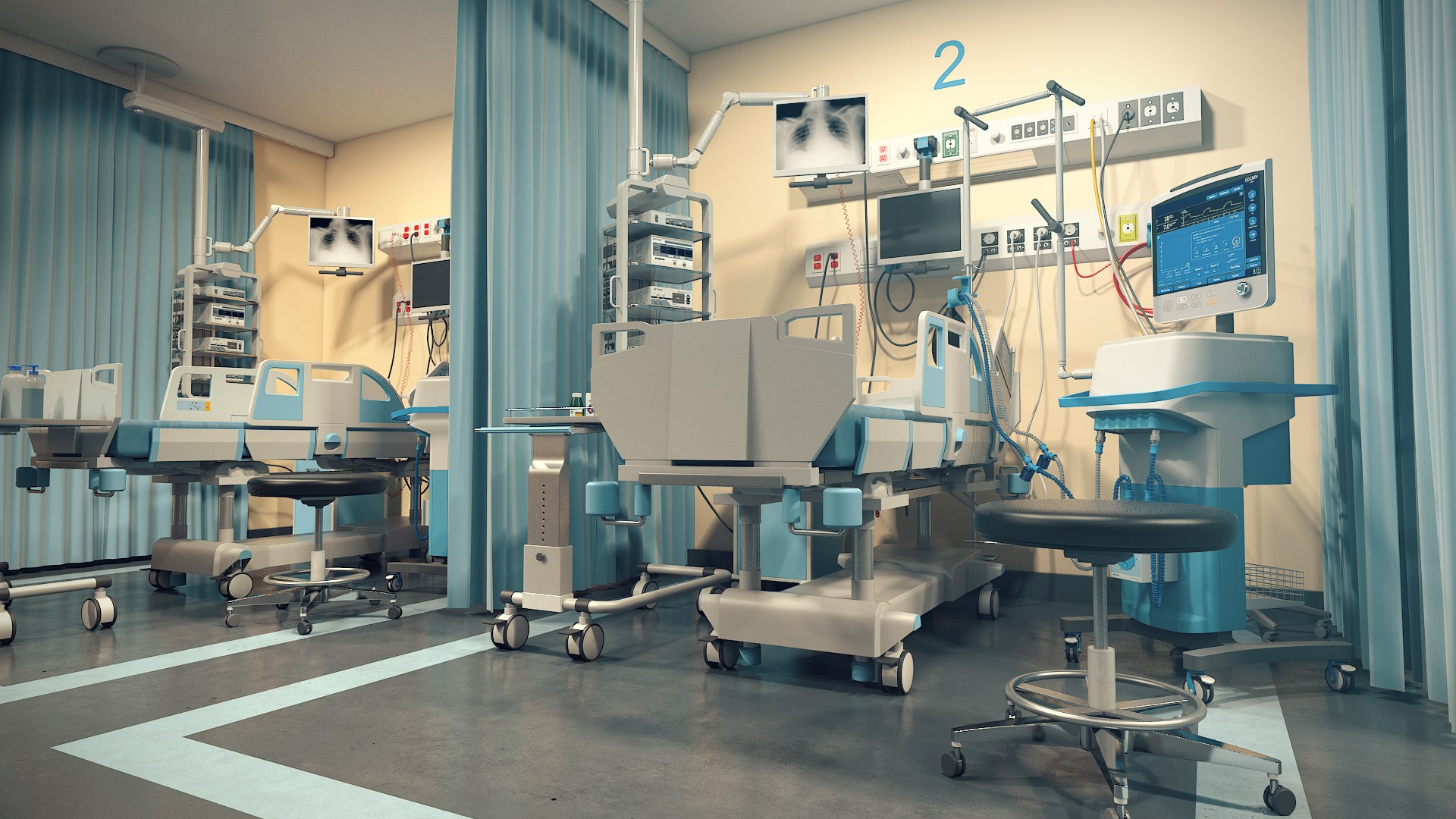 Icu scene model - TurboSquid 1533489