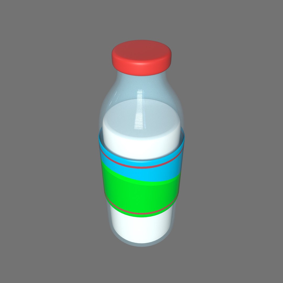Cartoon Milk Bottle 3D Model - TurboSquid 1995357
