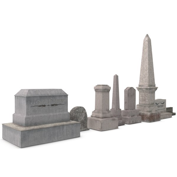 cemetery graves set 3d model