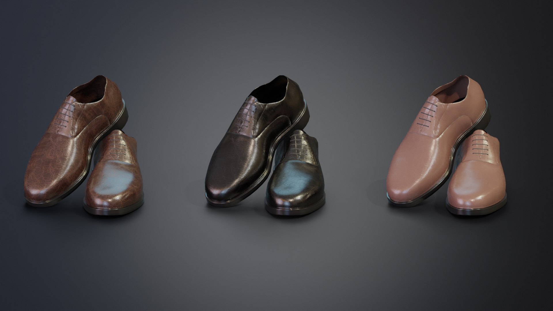Men Leather Shoes - Realistic And Game-Ready Model - TurboSquid 2355000
