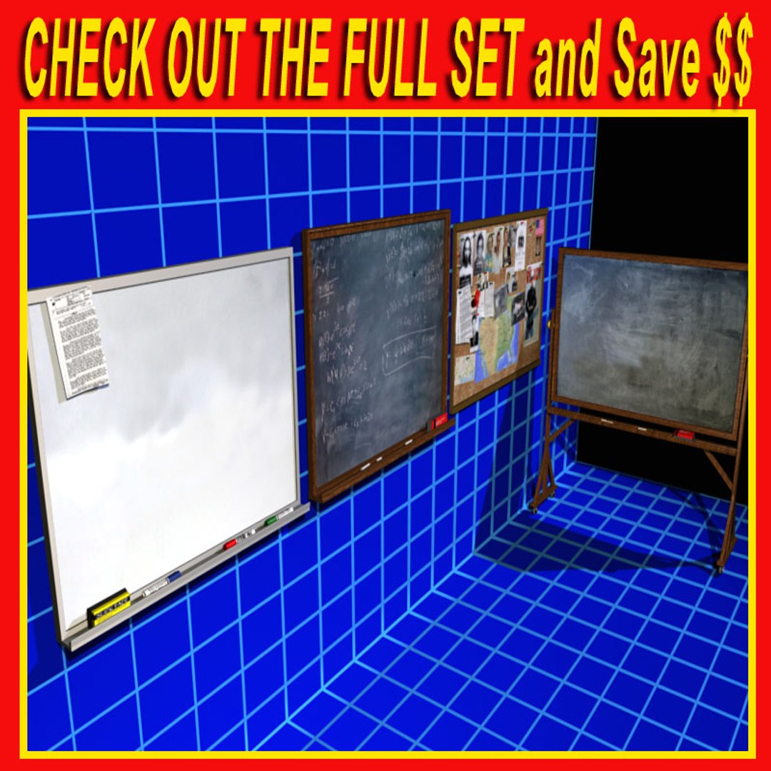 chalkboards 01 chalk board 3d model