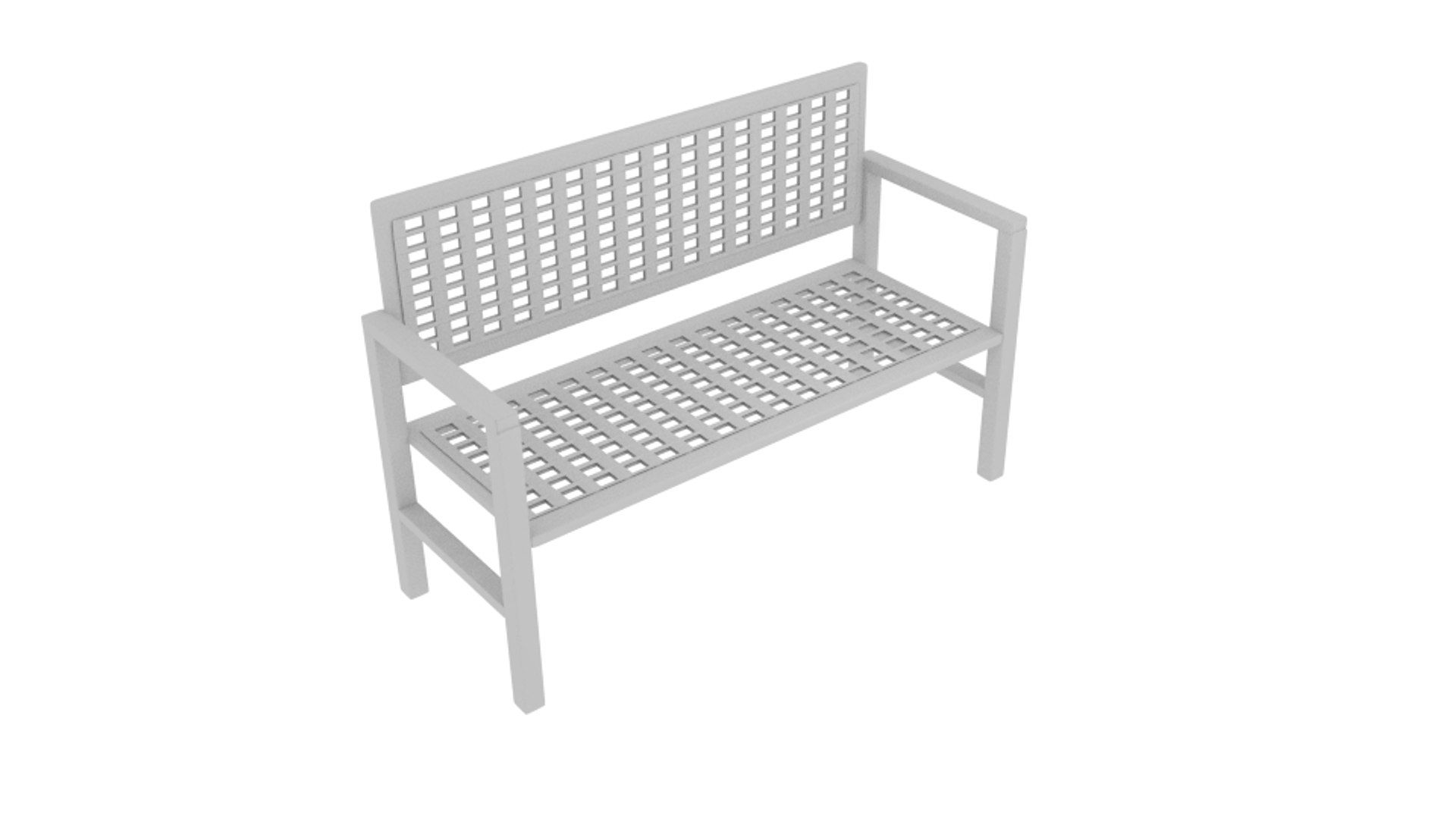 3D Wireframe Bench - TurboSquid 1229969