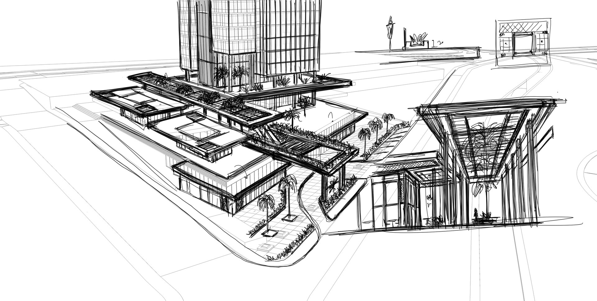 3D Modern Urban Unique Skyscraper In The Heart Of The City 3D Model ...