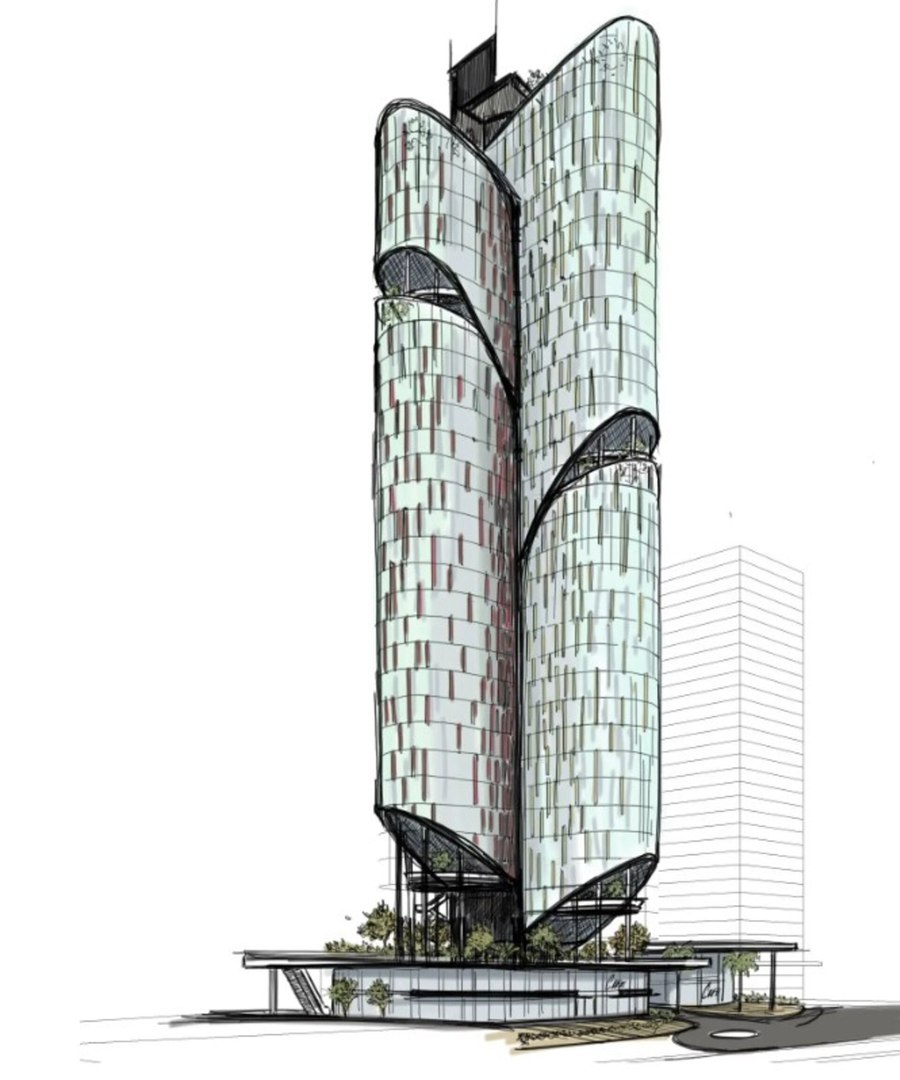 3D Modern Urban Unique Skyscraper In The Heart Of The City 3D Model ...