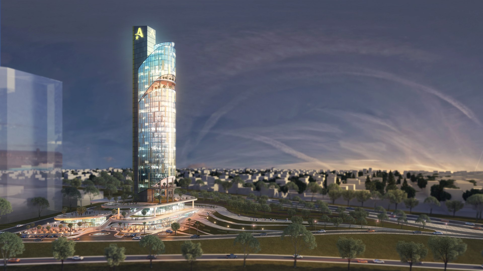 3D Modern Urban Unique Skyscraper In The Heart Of The City 3D Model ...