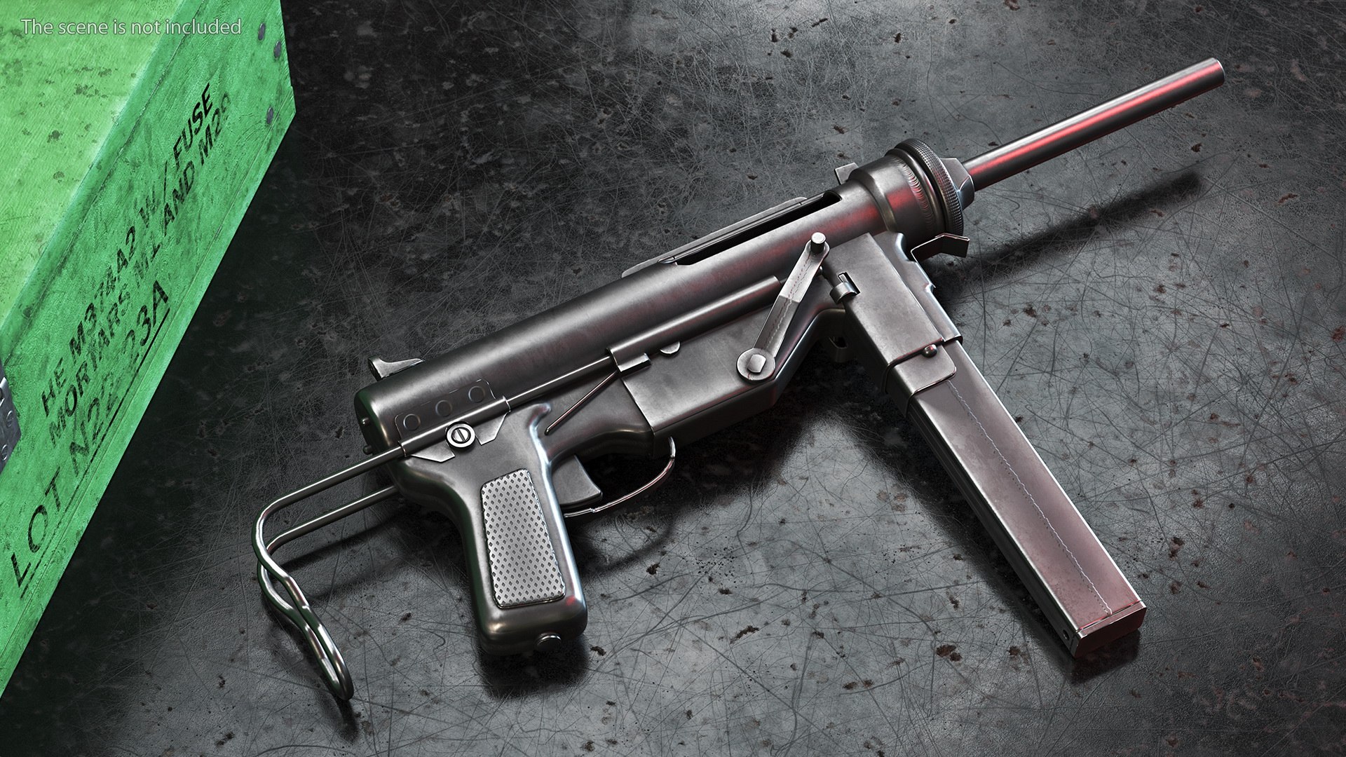 M3 Grease Gun Submachine Gun 45 Caliber 3D model - TurboSquid 1772286