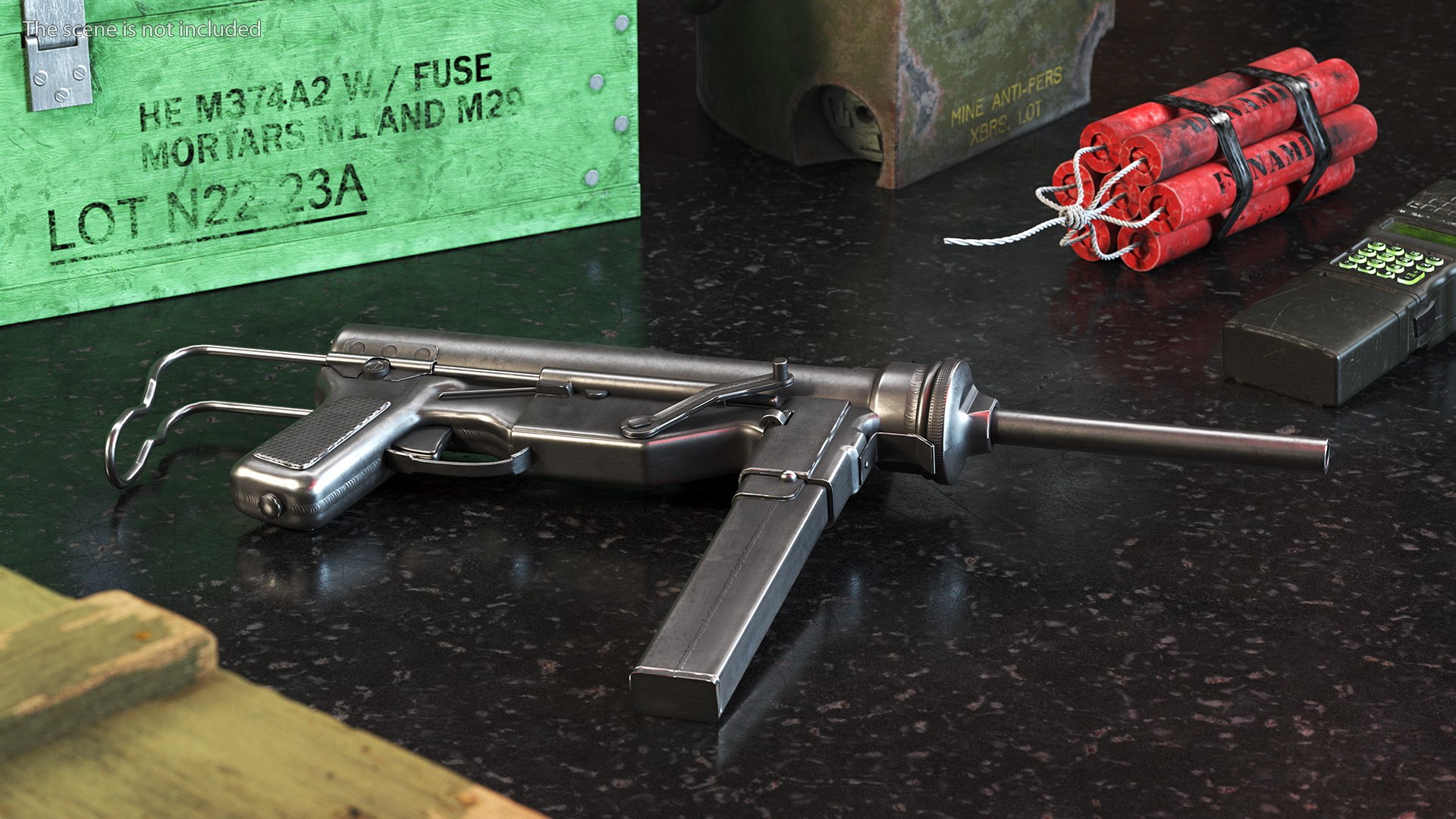 M3 Grease Gun Submachine Gun 45 Caliber 3D model - TurboSquid 1772286