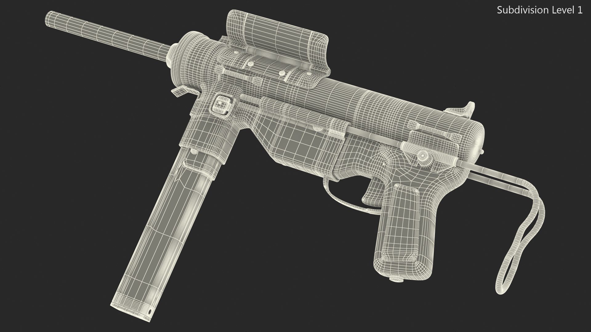 M3 Grease Gun Submachine Gun 45 Caliber 3D model - TurboSquid 1772286