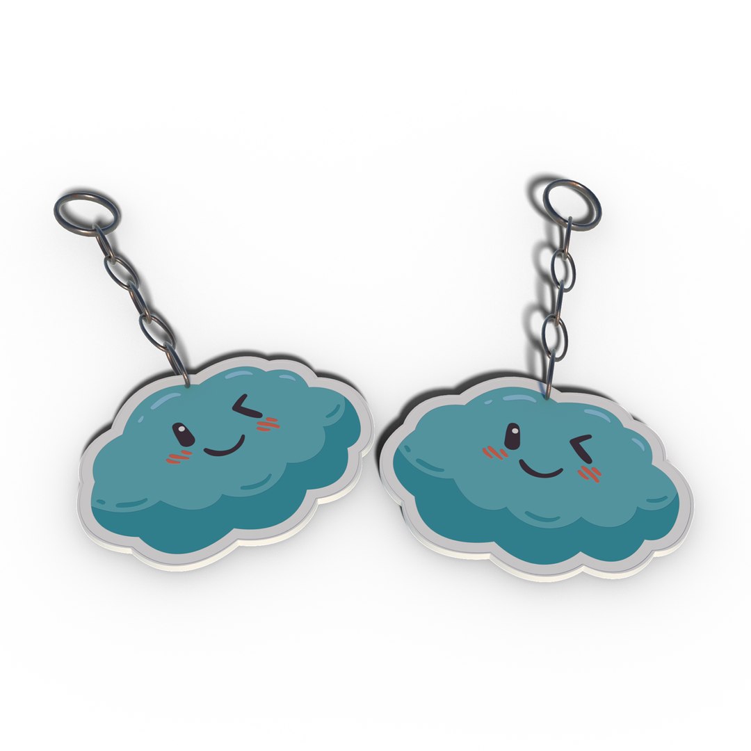 3D Cloud Shaped Keychain - TurboSquid 2093447