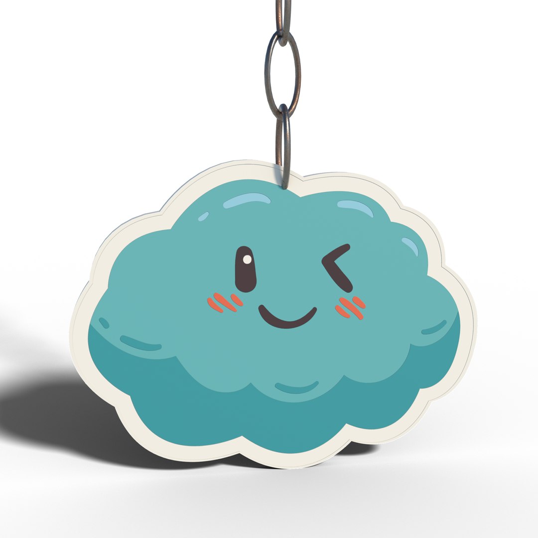3D Cloud Shaped Keychain - TurboSquid 2093447