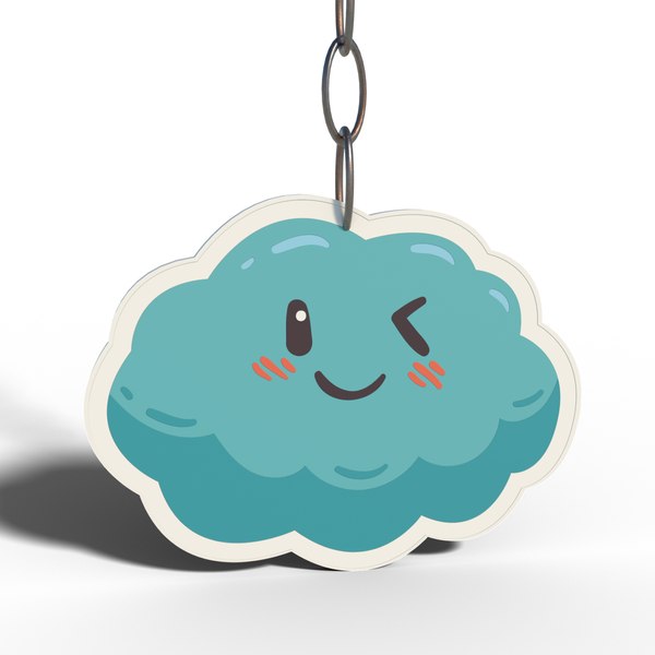 modelo 3d Cloud Shaped Keychain - TurboSquid 2093447