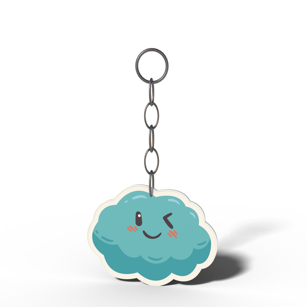 3D Cloud Shaped Keychain - TurboSquid 2093447