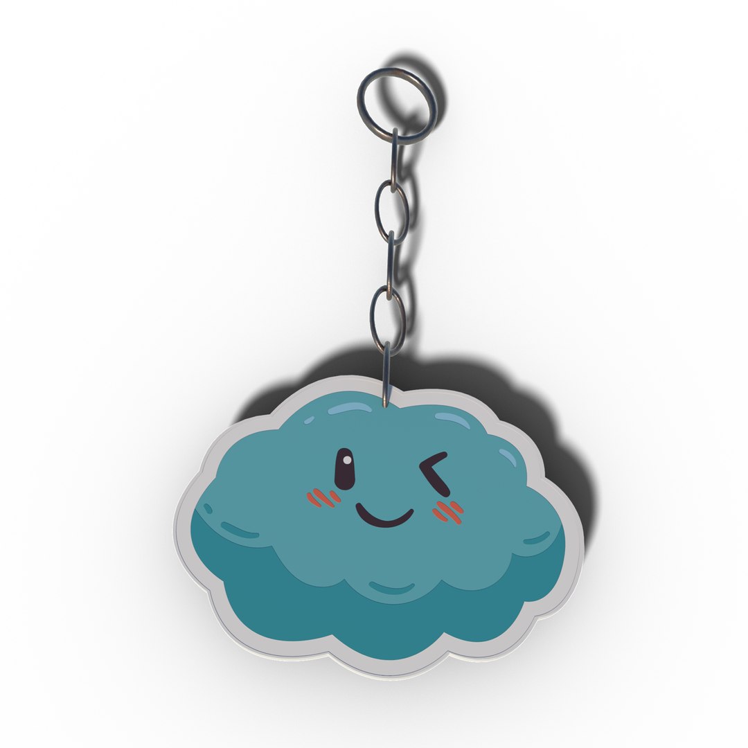 3D Cloud Shaped Keychain - TurboSquid 2093447