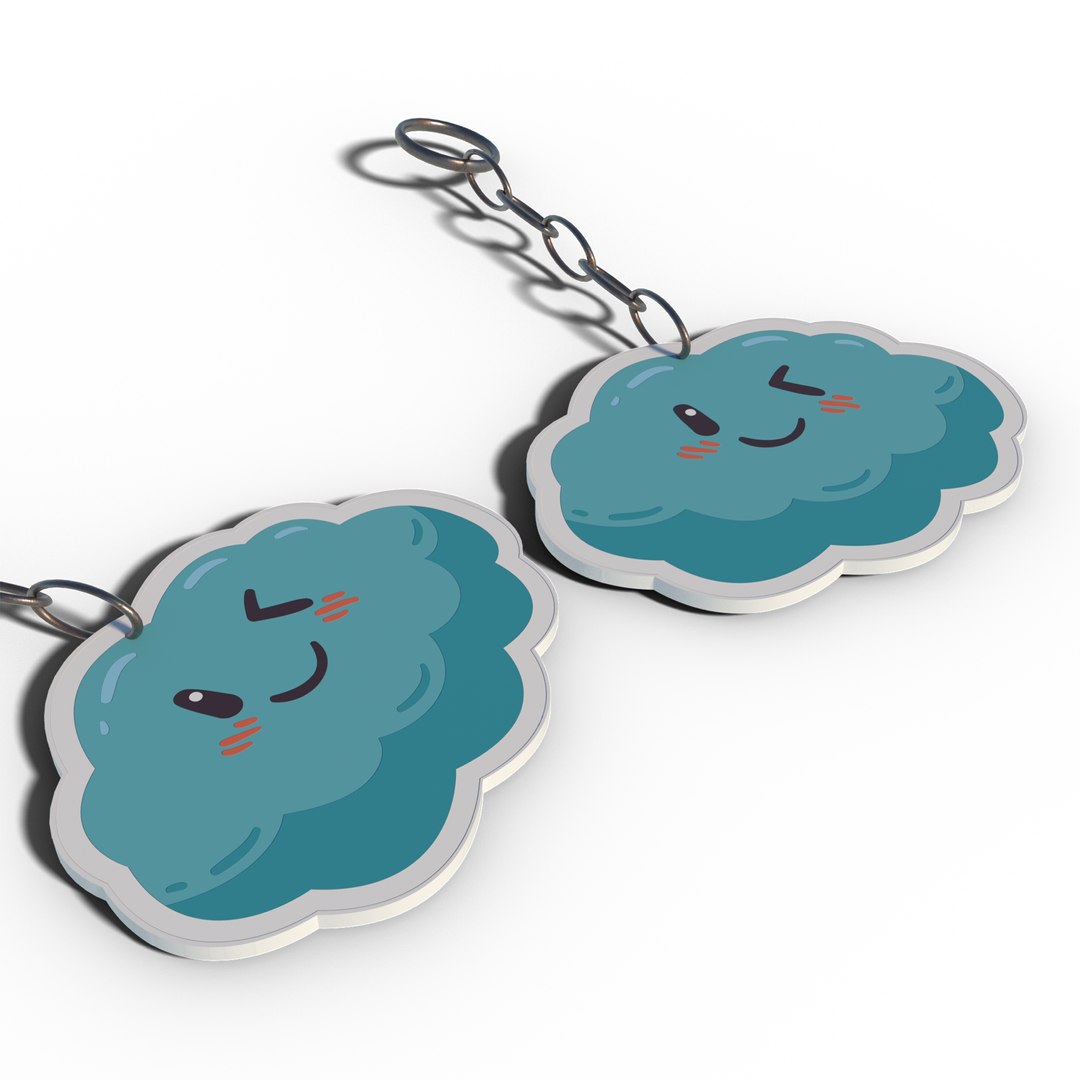 3D Cloud Shaped Keychain - TurboSquid 2093447