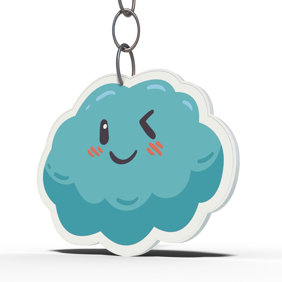 3D Cloud Shaped Keychain - TurboSquid 2093447