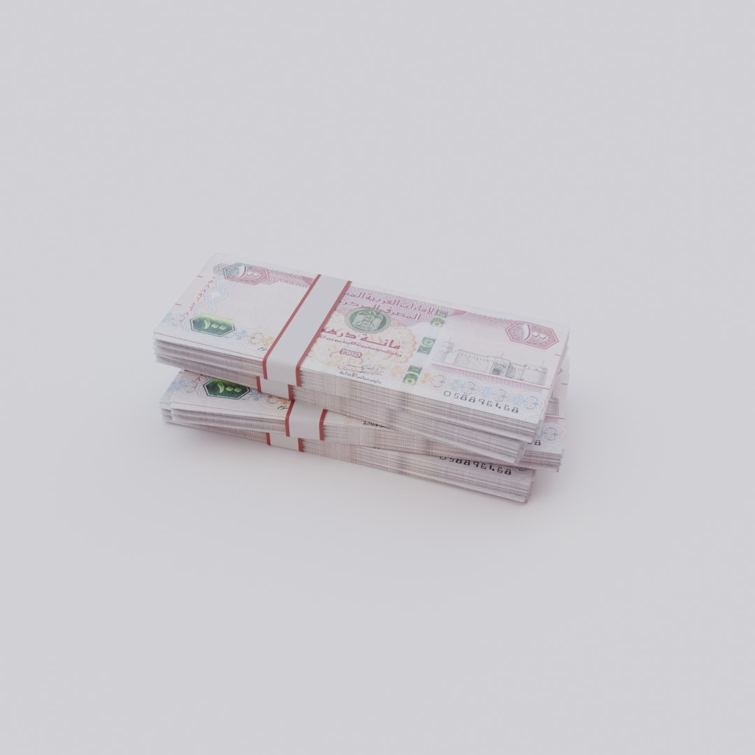 3D 100 United Arab Emirates Dirham DH Currency - TurboSquid 2378740