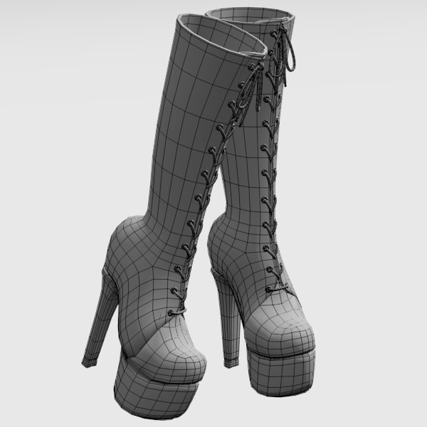 3d female boots model