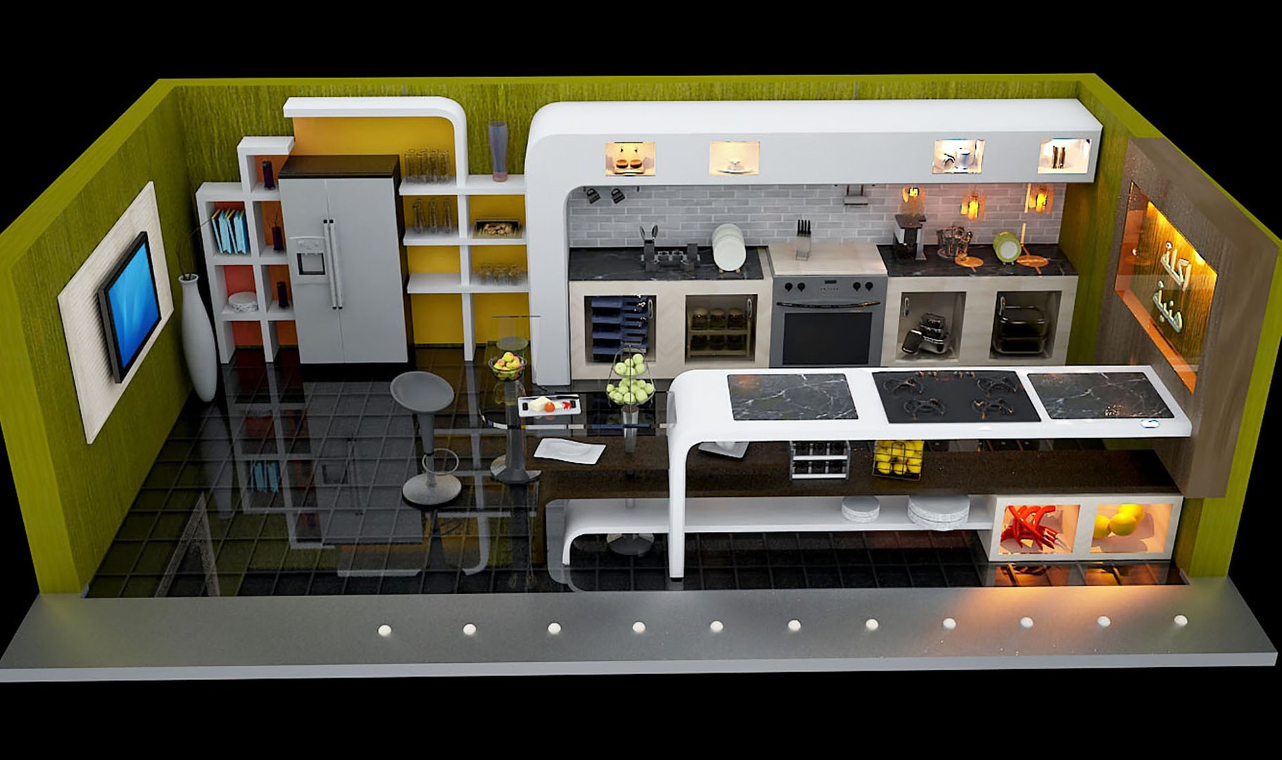 3D Virtual Kitchen Set TV Studio - TurboSquid 1832392