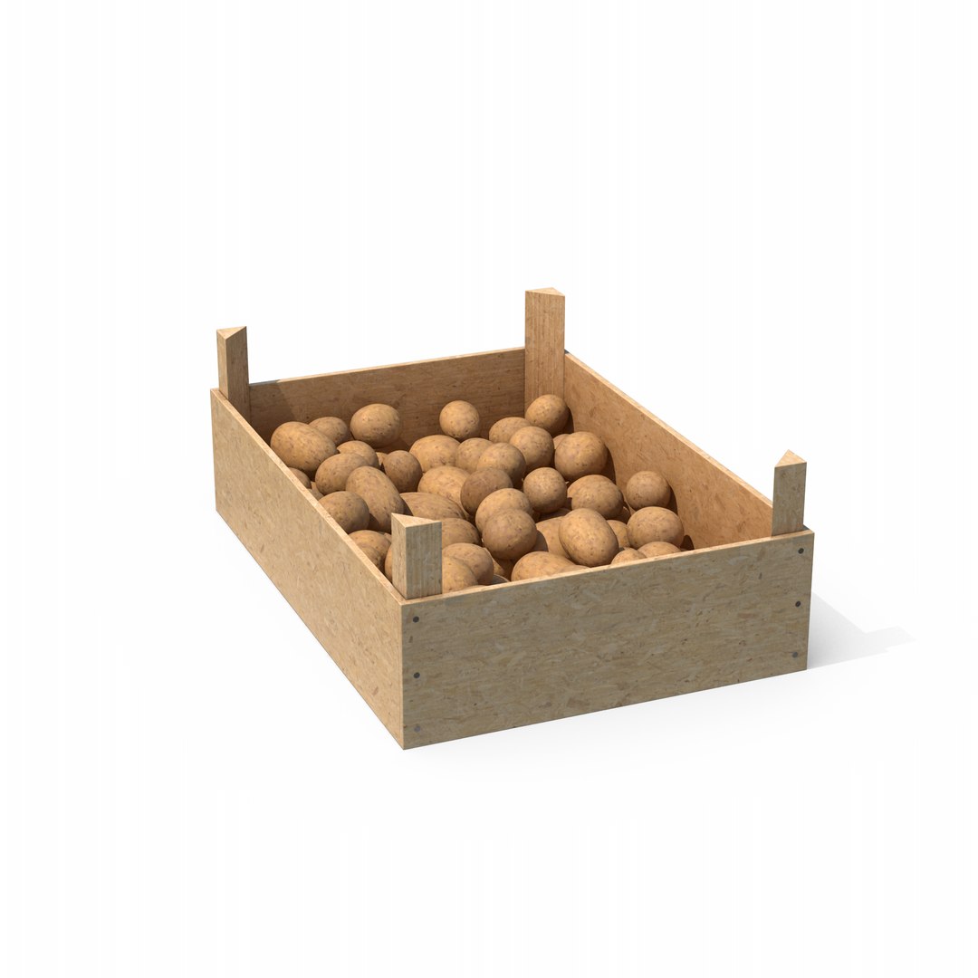 Potato Wood Crate 3D Model - TurboSquid 2488835
