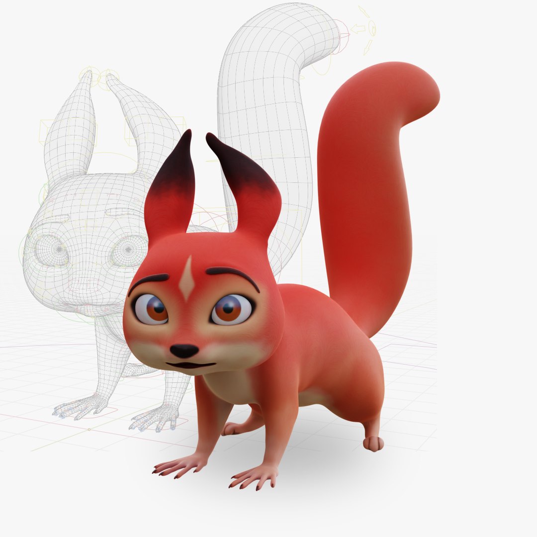 3D Cartoon Squirrel - TurboSquid 2071699