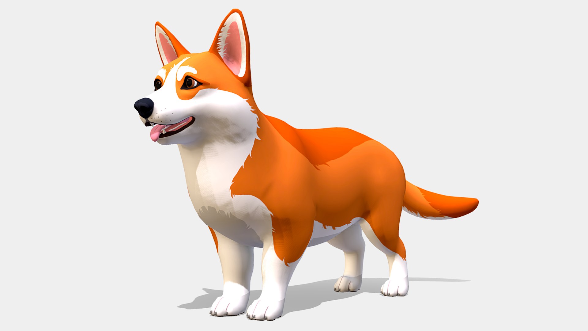 3D Cartoon Dog - Corgi - TurboSquid 2243279