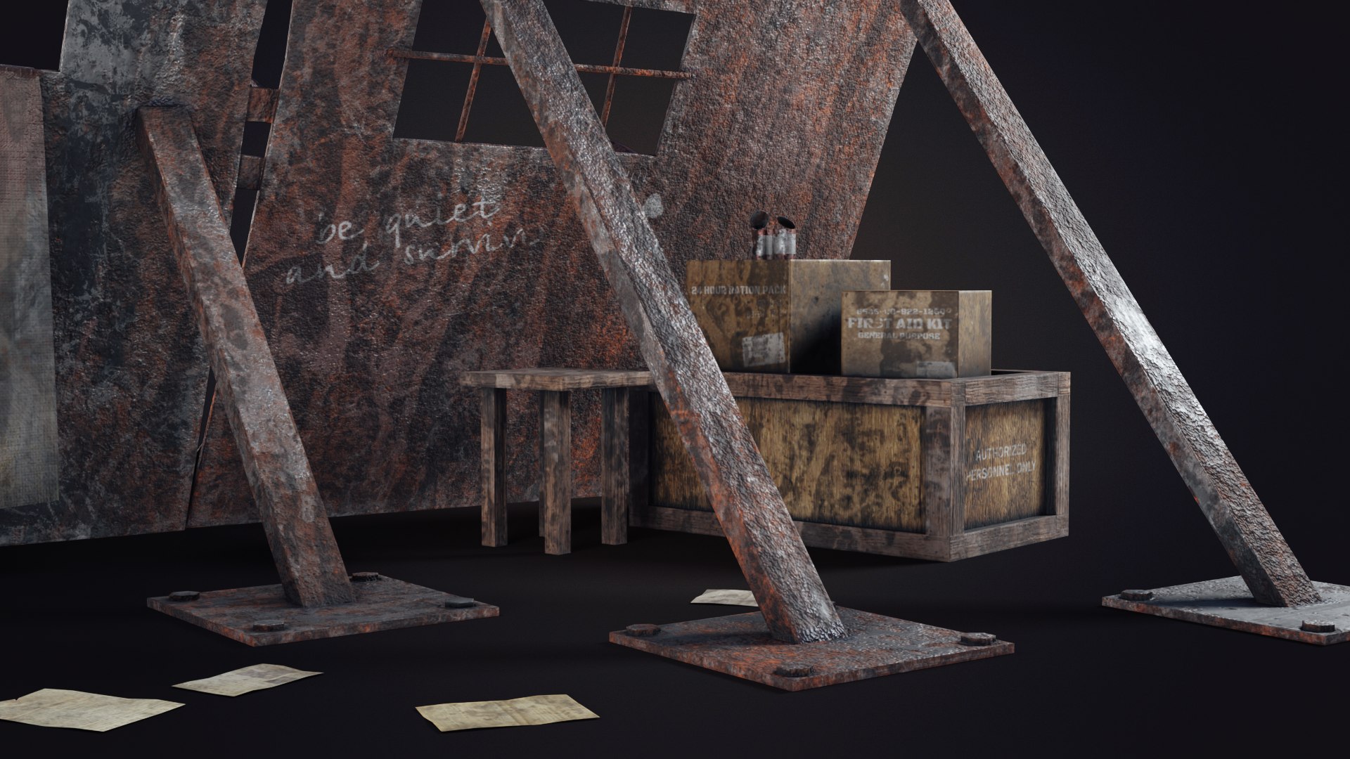 Props Shield Surviving 3D Model - TurboSquid 1598536