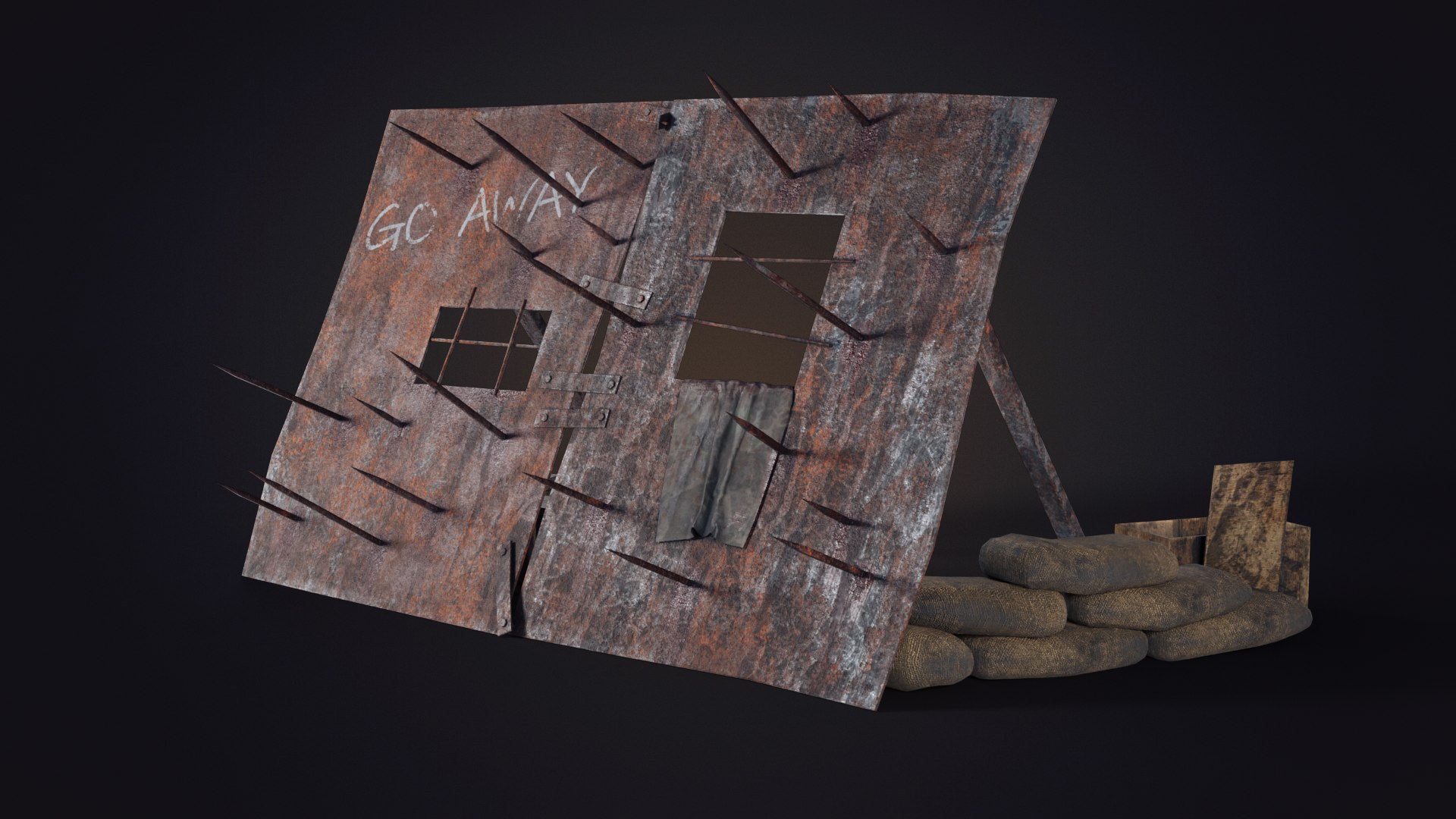 Props Shield Surviving 3D Model - TurboSquid 1598536