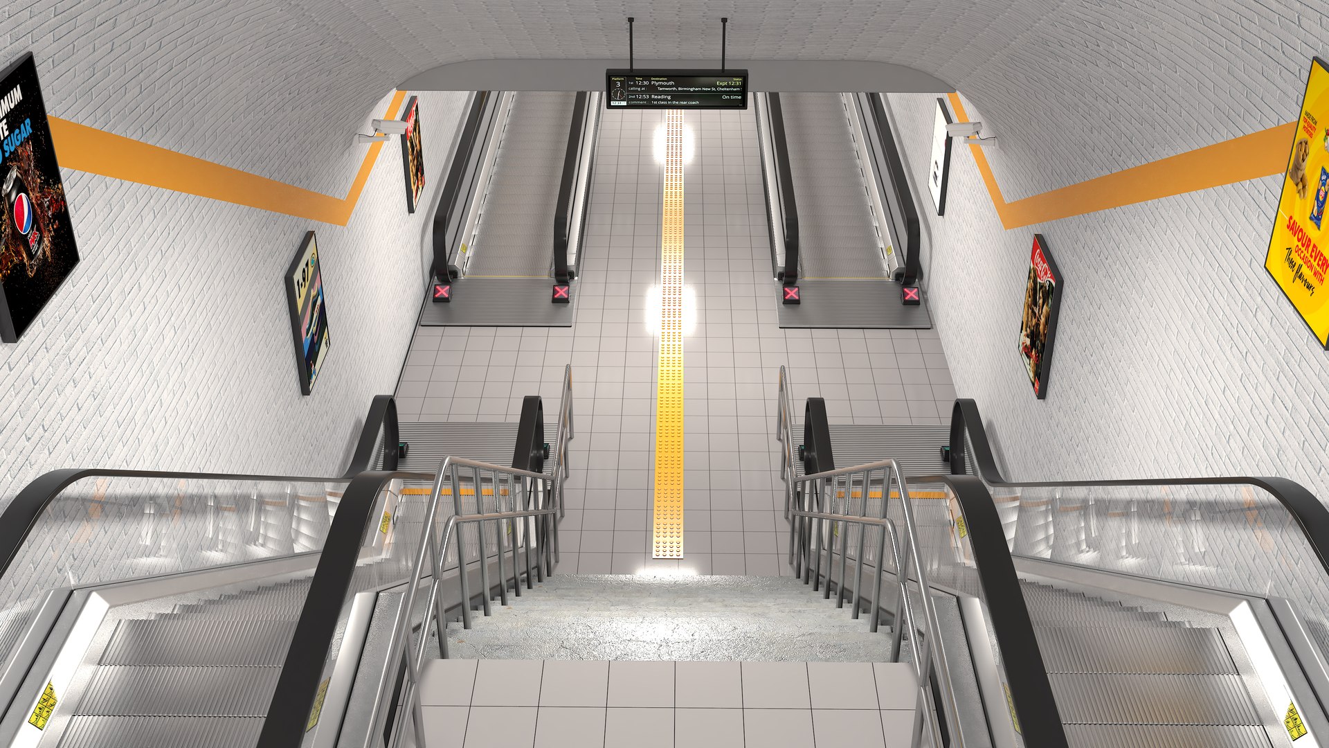 Underground Tube Escalator 3D - TurboSquid 2245008