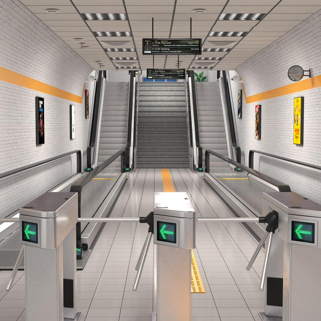 Underground Tube Escalator 3D - TurboSquid 2245008