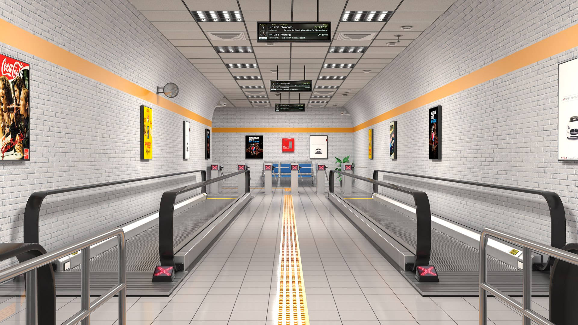 Underground Tube Escalator 3D - TurboSquid 2245008