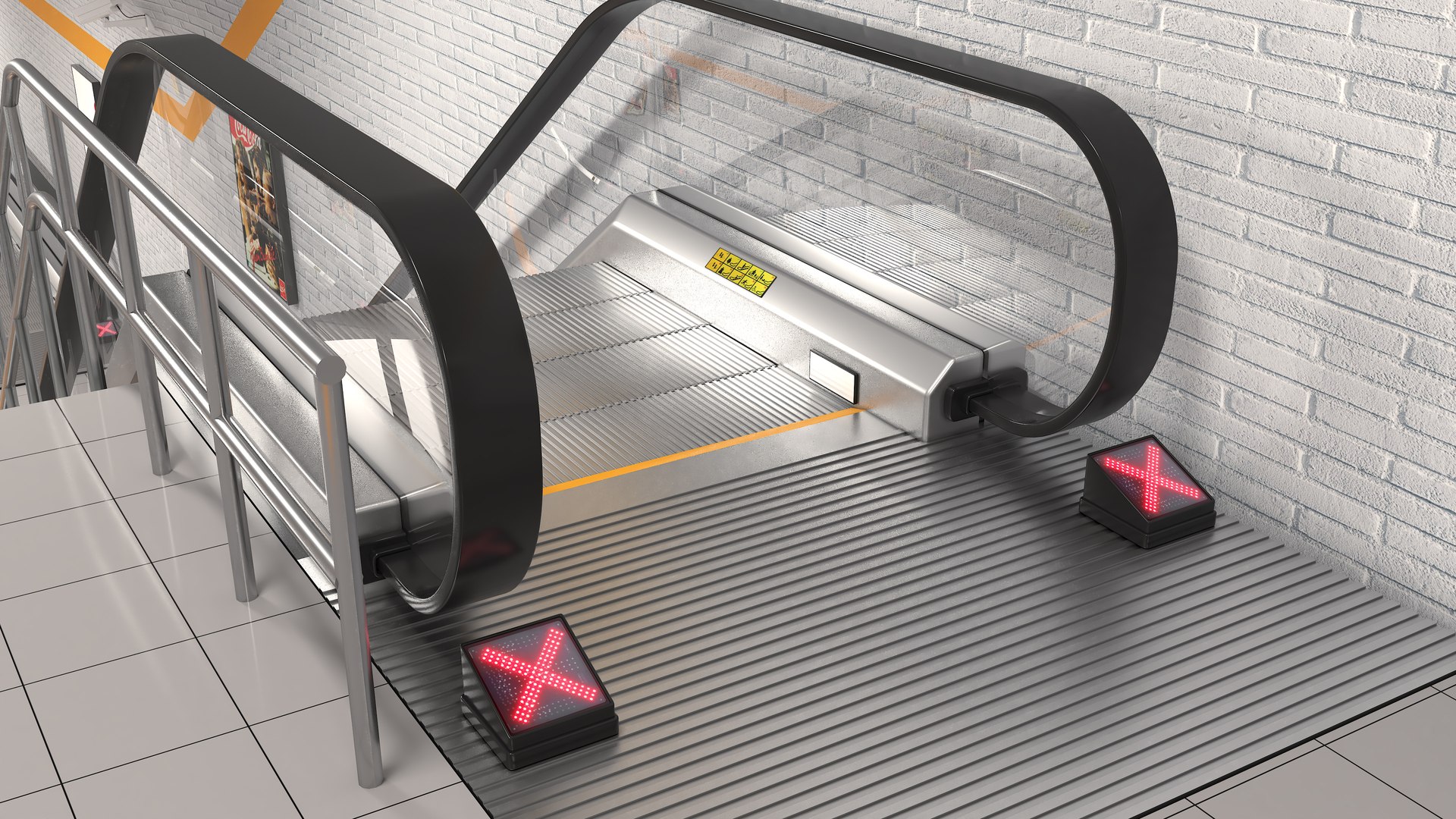 Underground Tube Escalator 3D - TurboSquid 2245008
