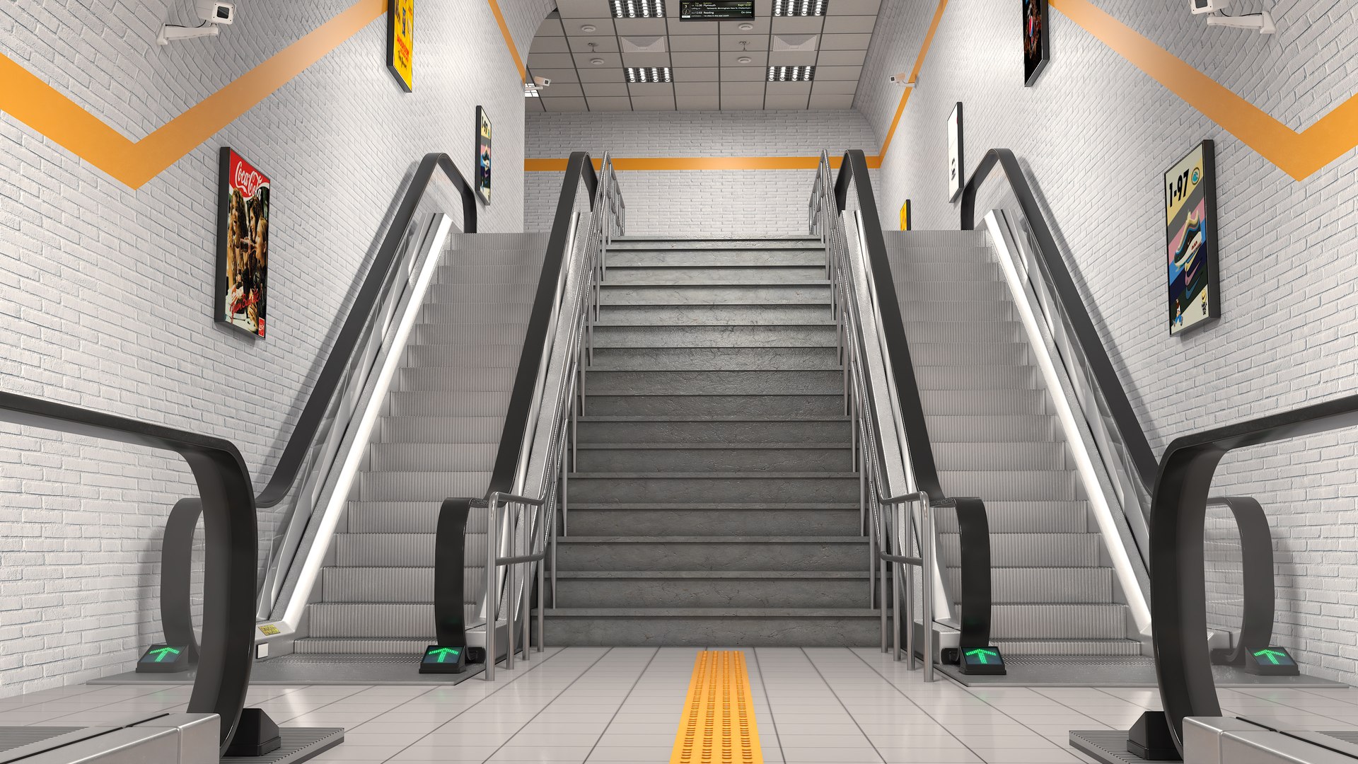Underground Tube Escalator 3D - TurboSquid 2245008