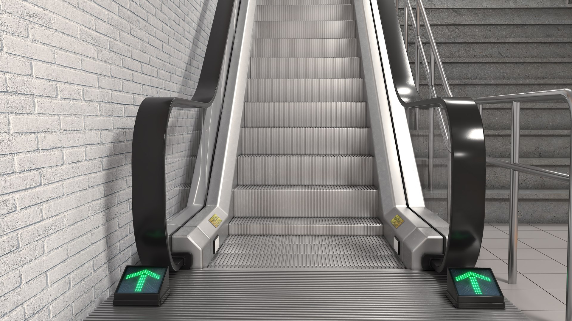 Underground Tube Escalator 3D - TurboSquid 2245008
