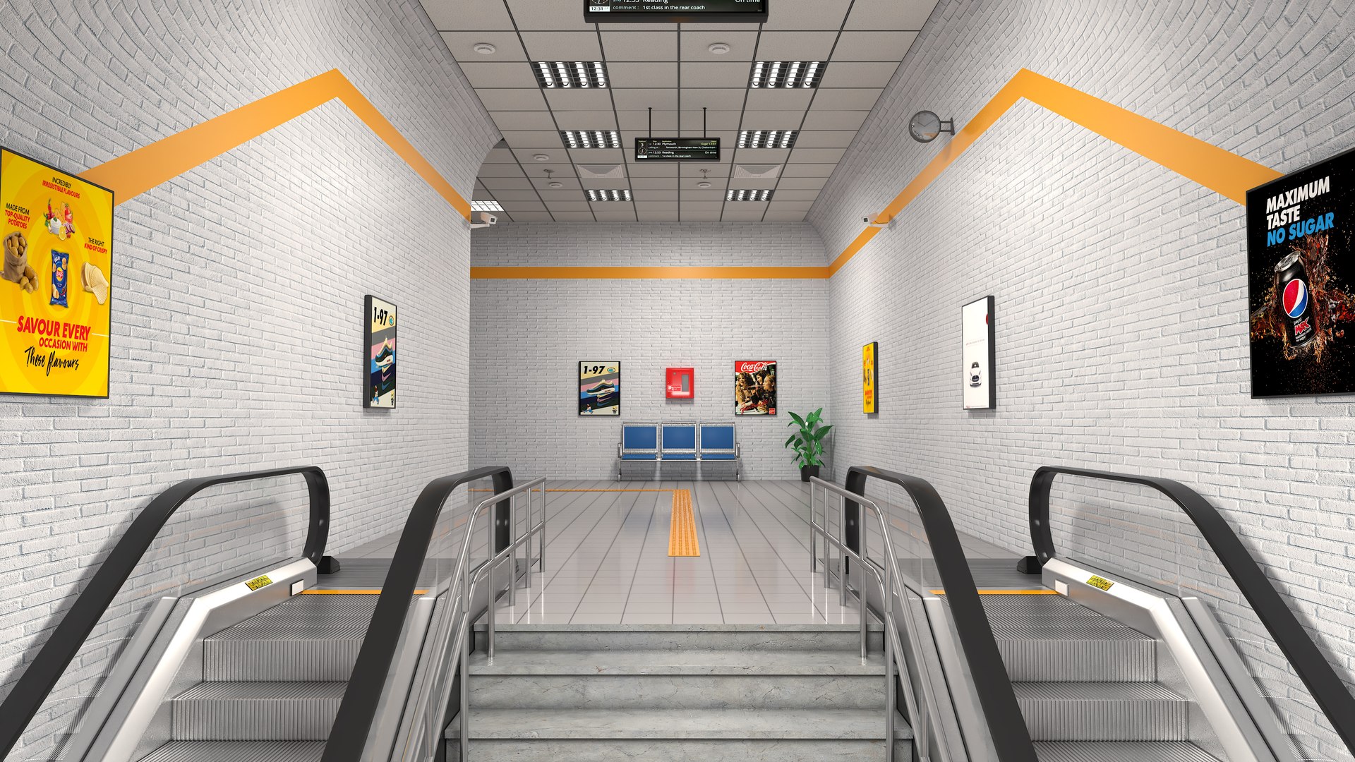 Underground Tube Escalator 3D - TurboSquid 2245008