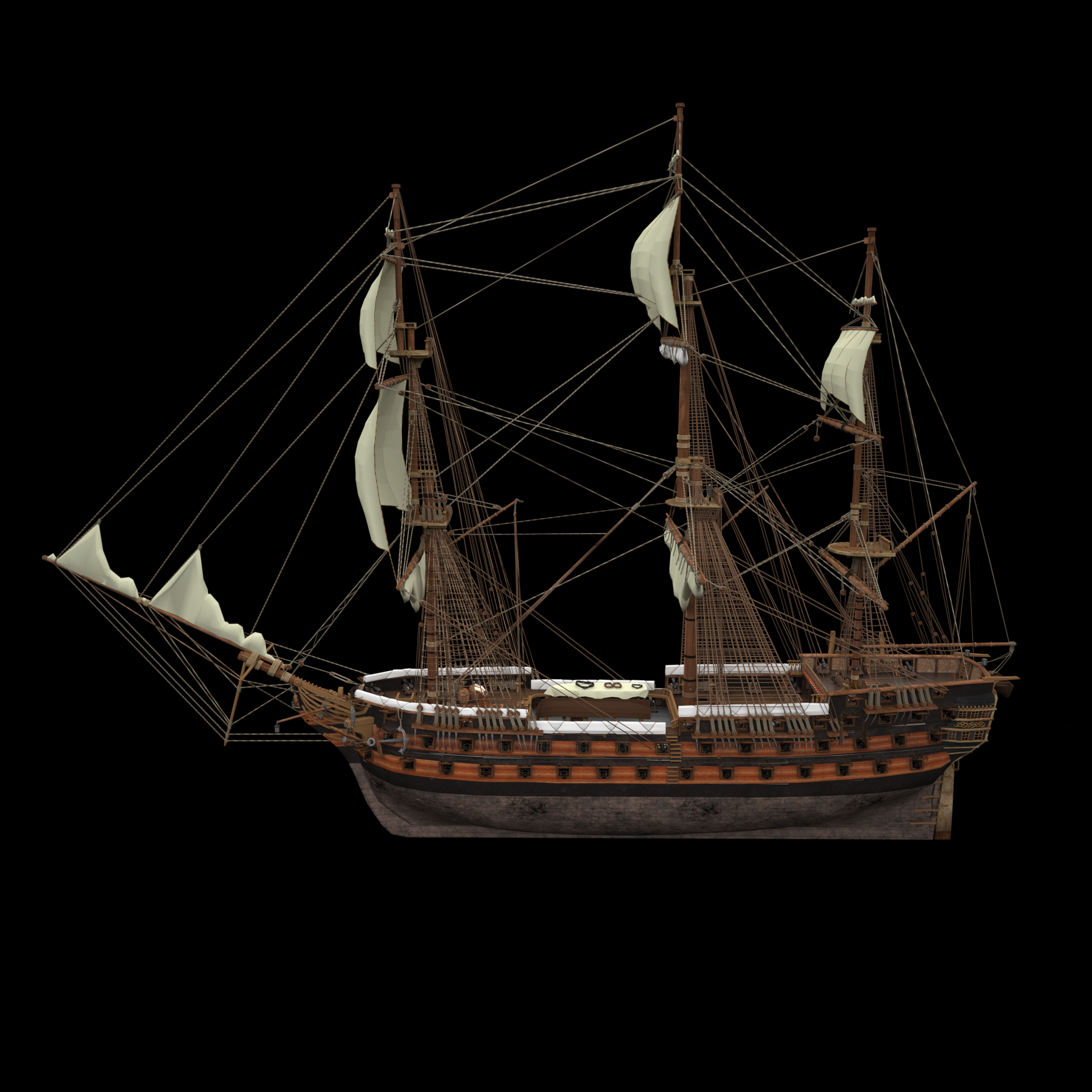 3D model ship realistic rig - TurboSquid 1245895