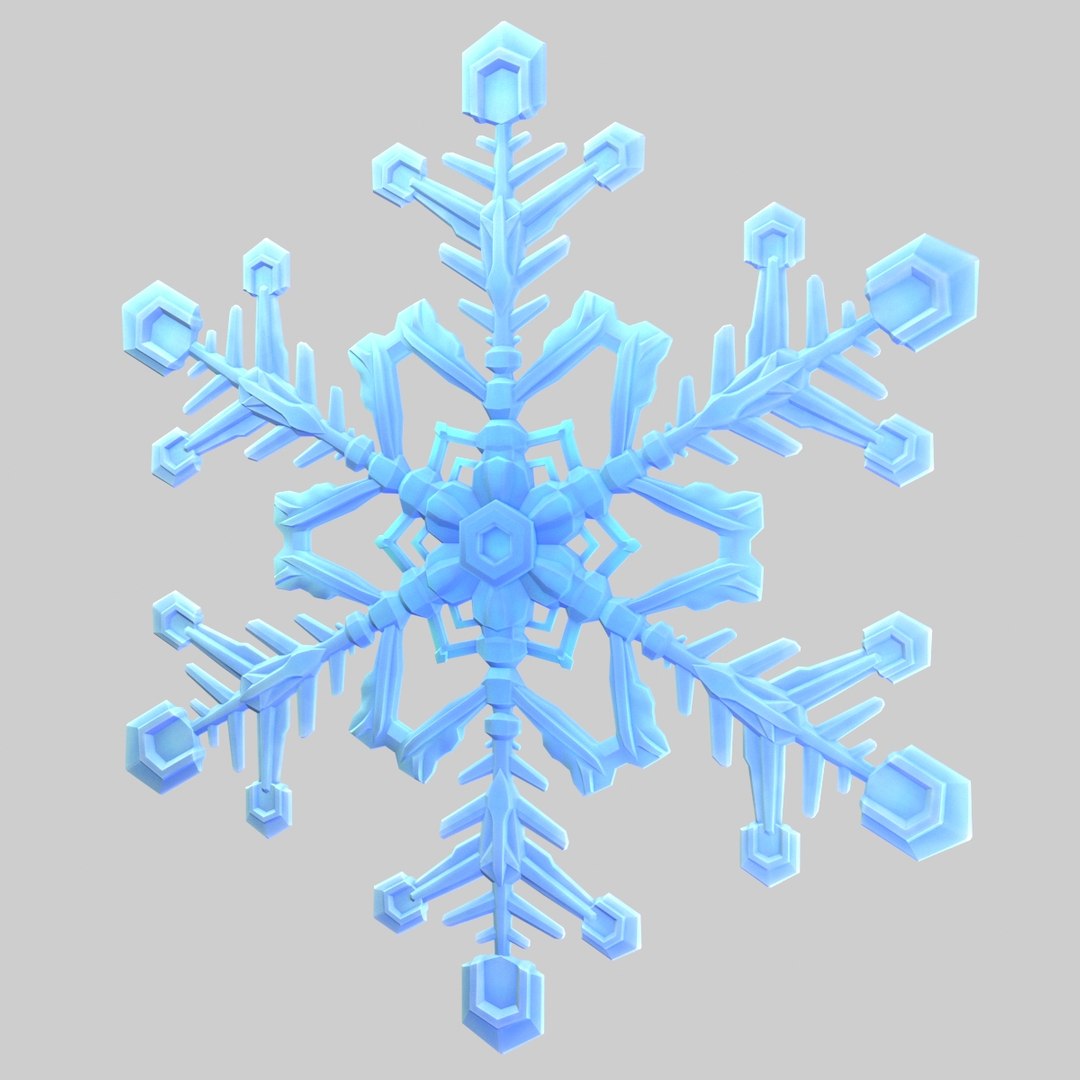 3D model Snowflake Prisms - Low-Poly - TurboSquid 1827864