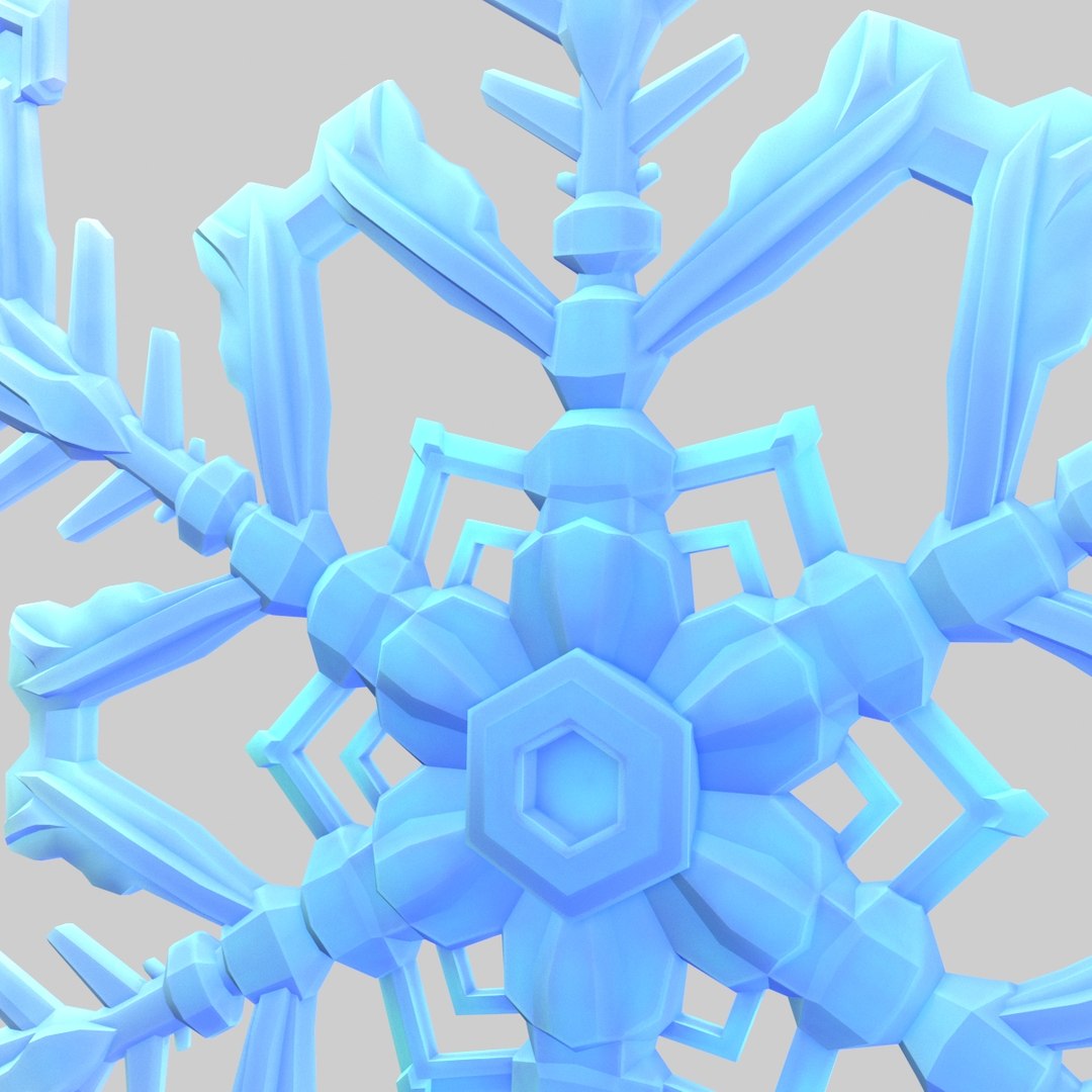 3D model Snowflake Prisms - Low-Poly - TurboSquid 1827864