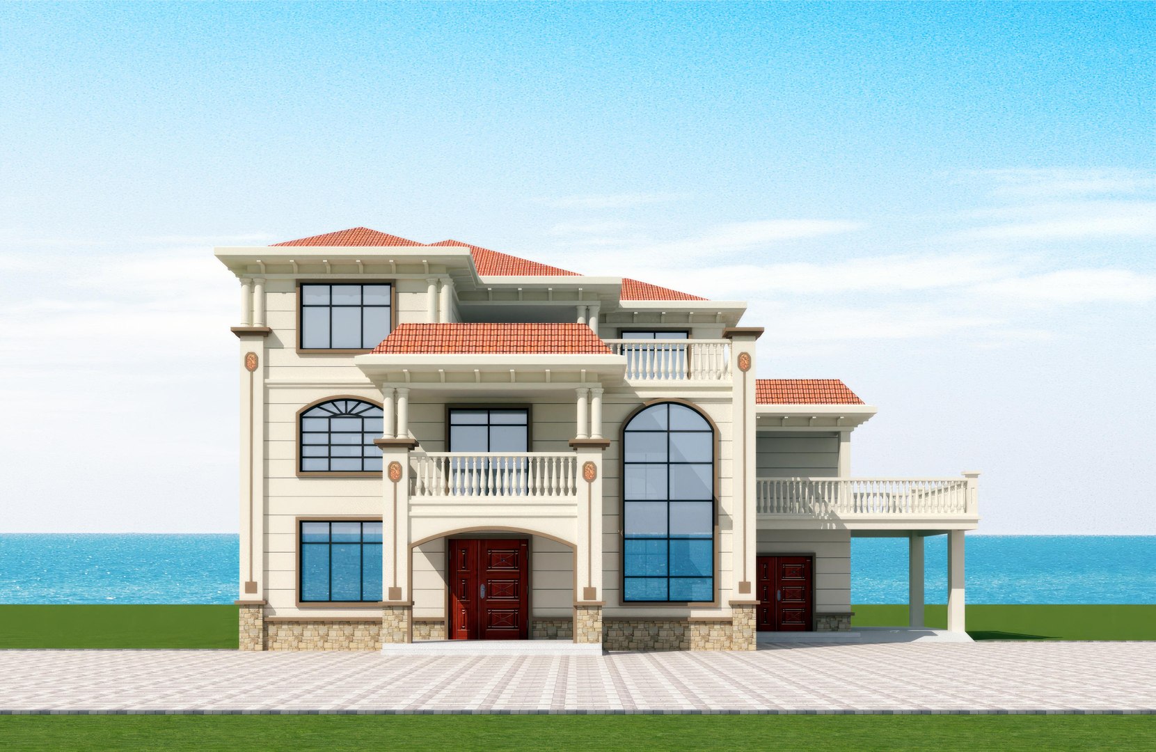 A facade simple exterior European 3D model - TurboSquid 2104523