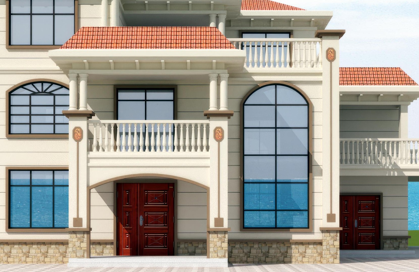 A facade simple exterior European 3D model - TurboSquid 2104523