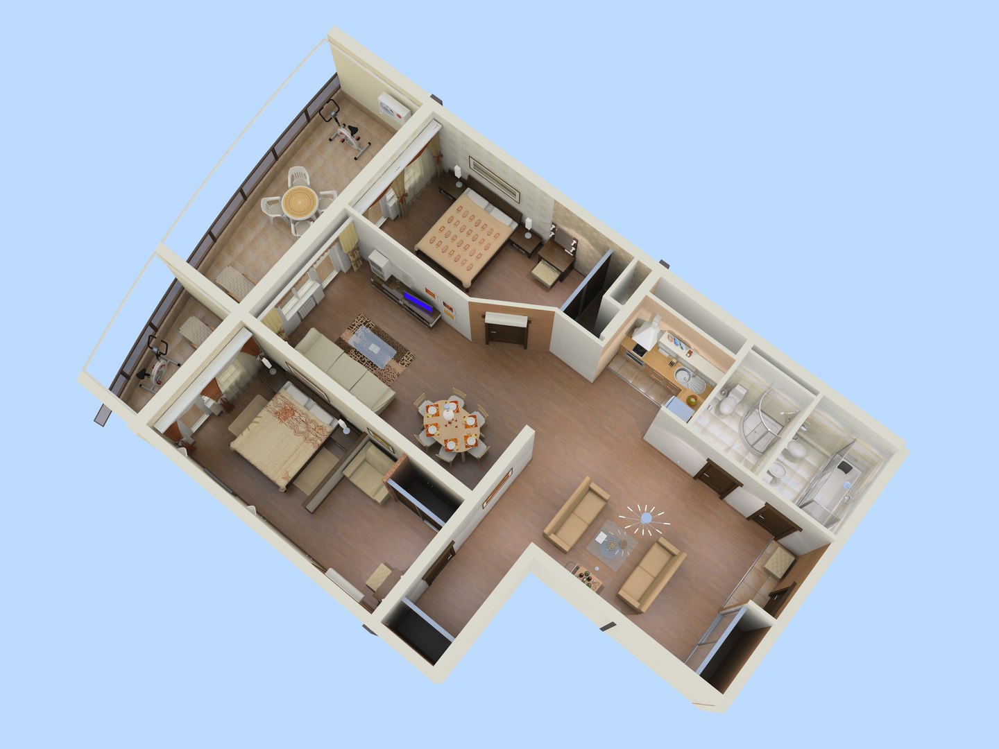 3d Model Flat
