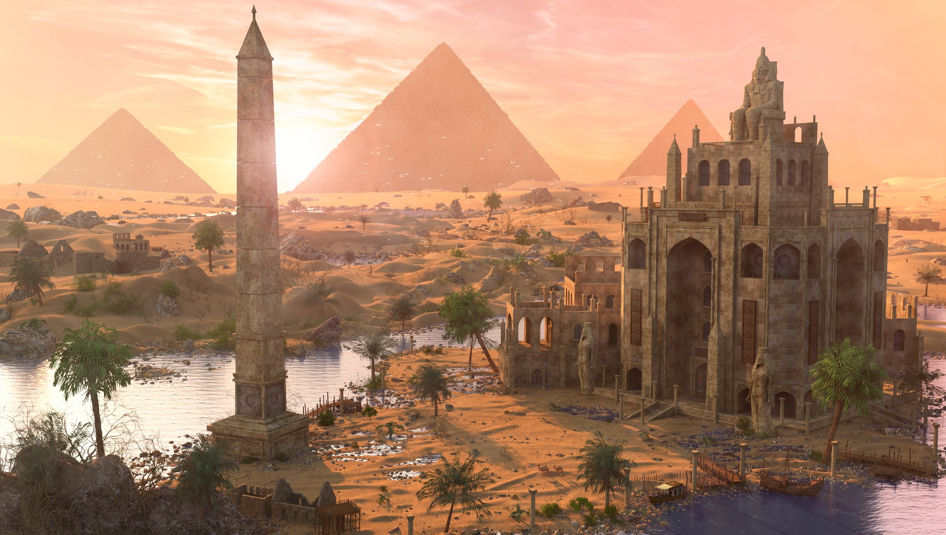 Fantasy Egyptian Environment Model - TurboSquid 2017821