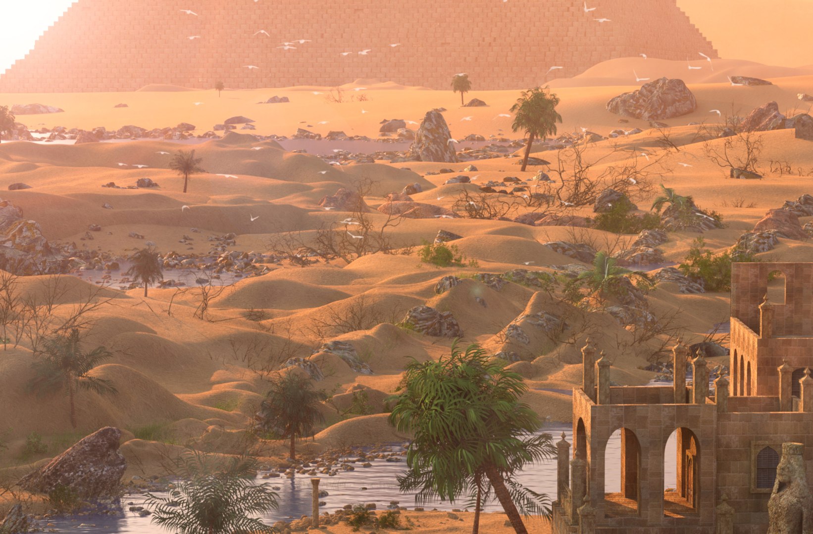 Fantasy Egyptian Environment Model - TurboSquid 2017821