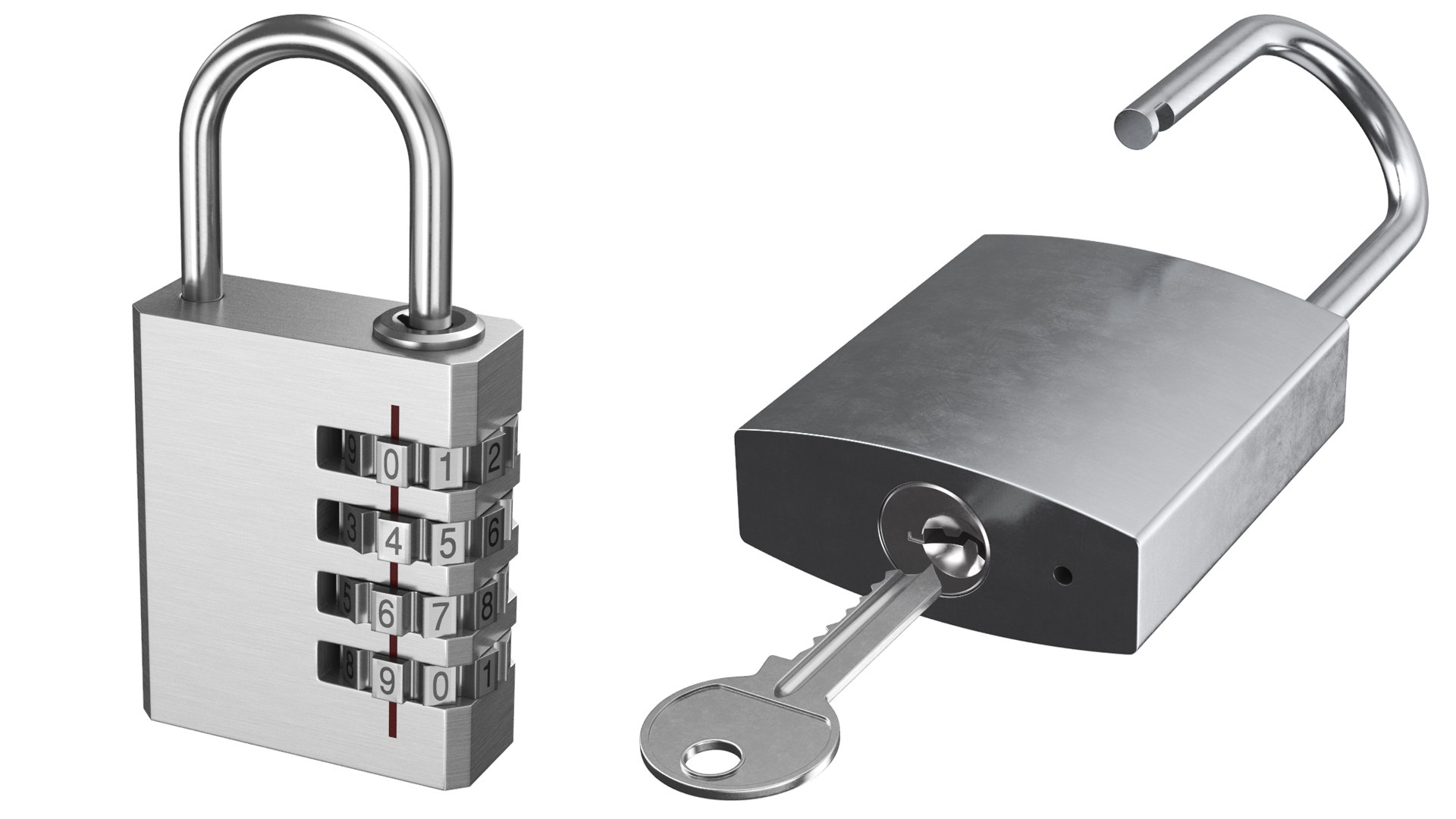 Two Silver Padlocks 3D Model - TurboSquid 1863182