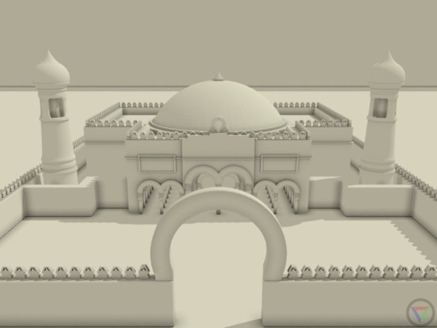 highpoly mosque building 3d model