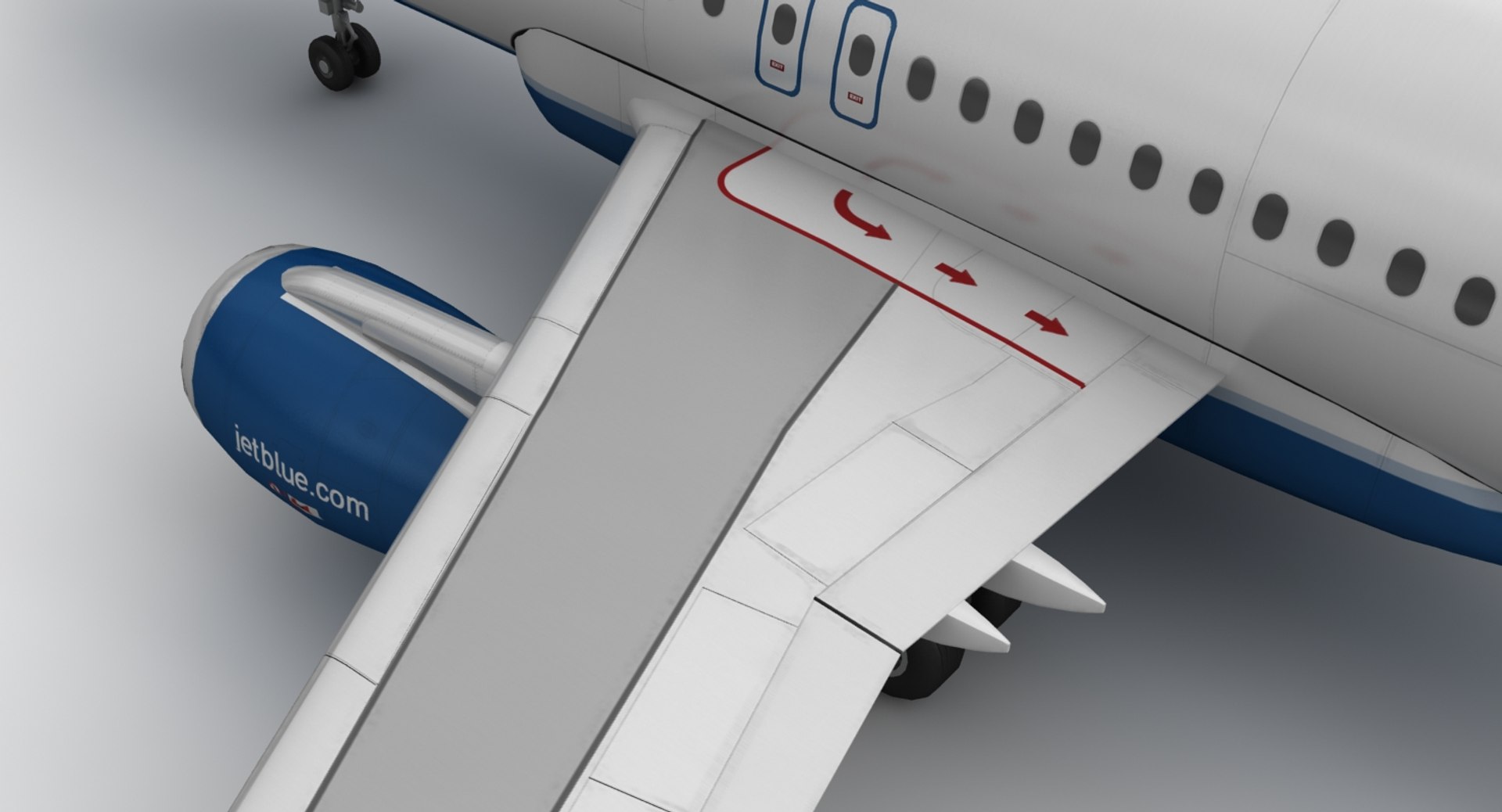 3d model airbus a320 jetblue animation