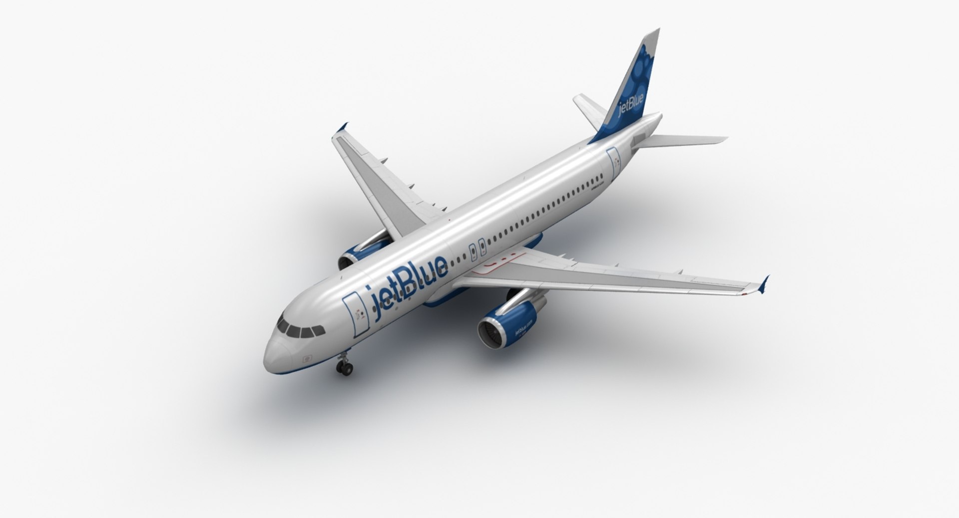 3d model airbus a320 jetblue animation