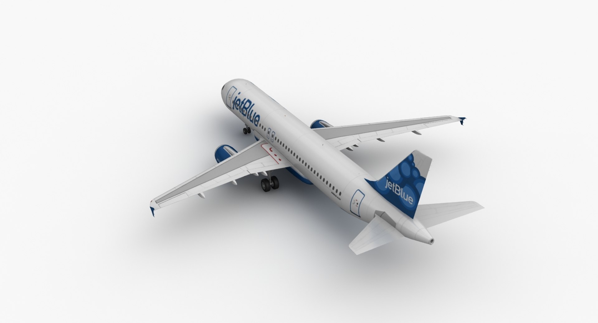 3d model airbus a320 jetblue animation