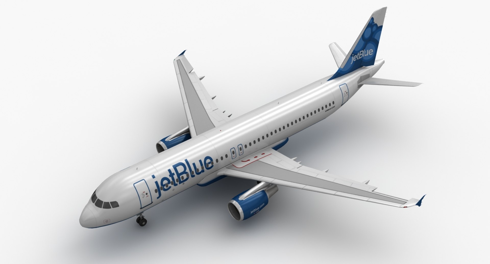 3d model airbus a320 jetblue animation