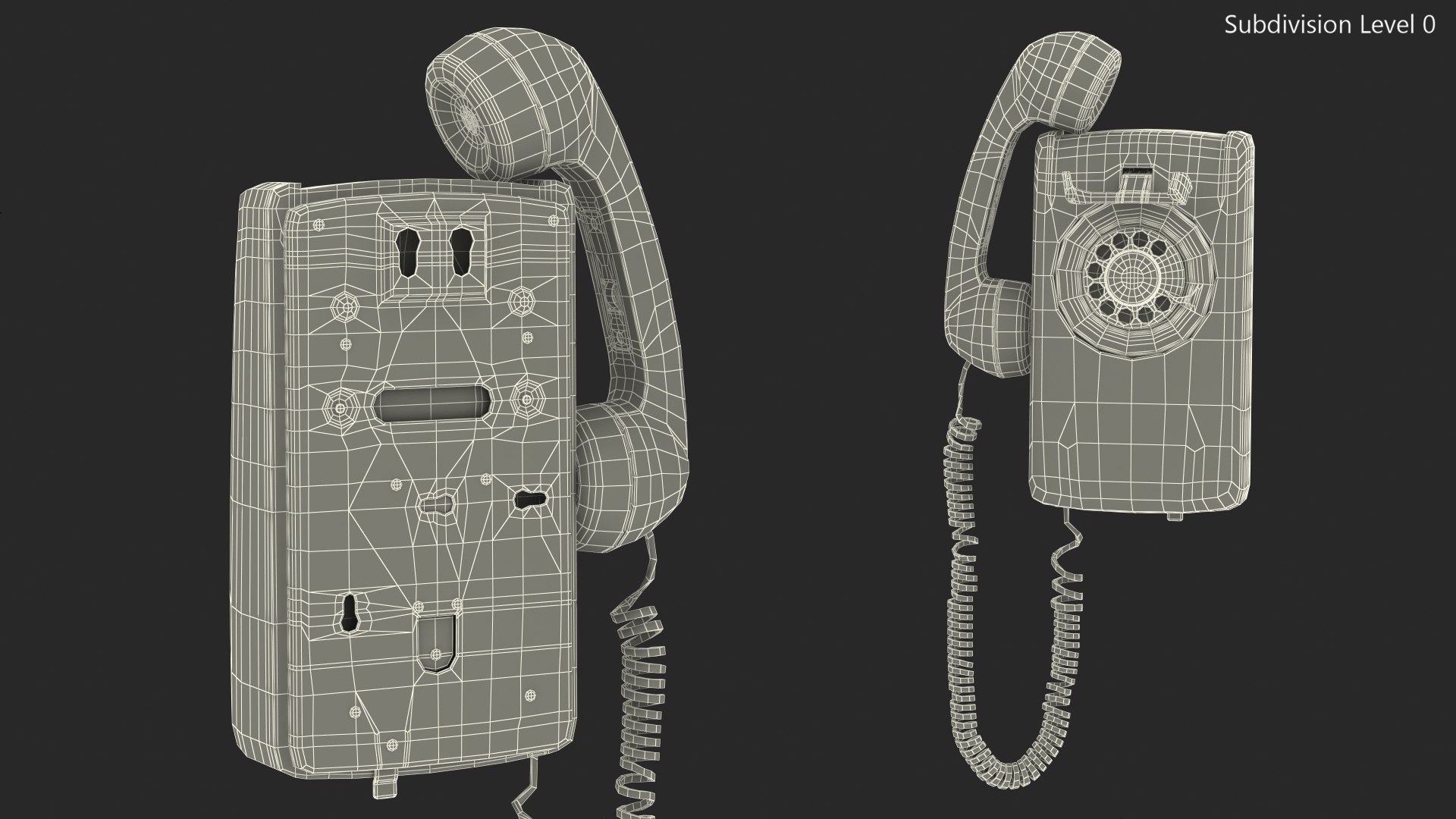 3D model Vintage Landline Rotary Wall Phone Green - TurboSquid 1794536