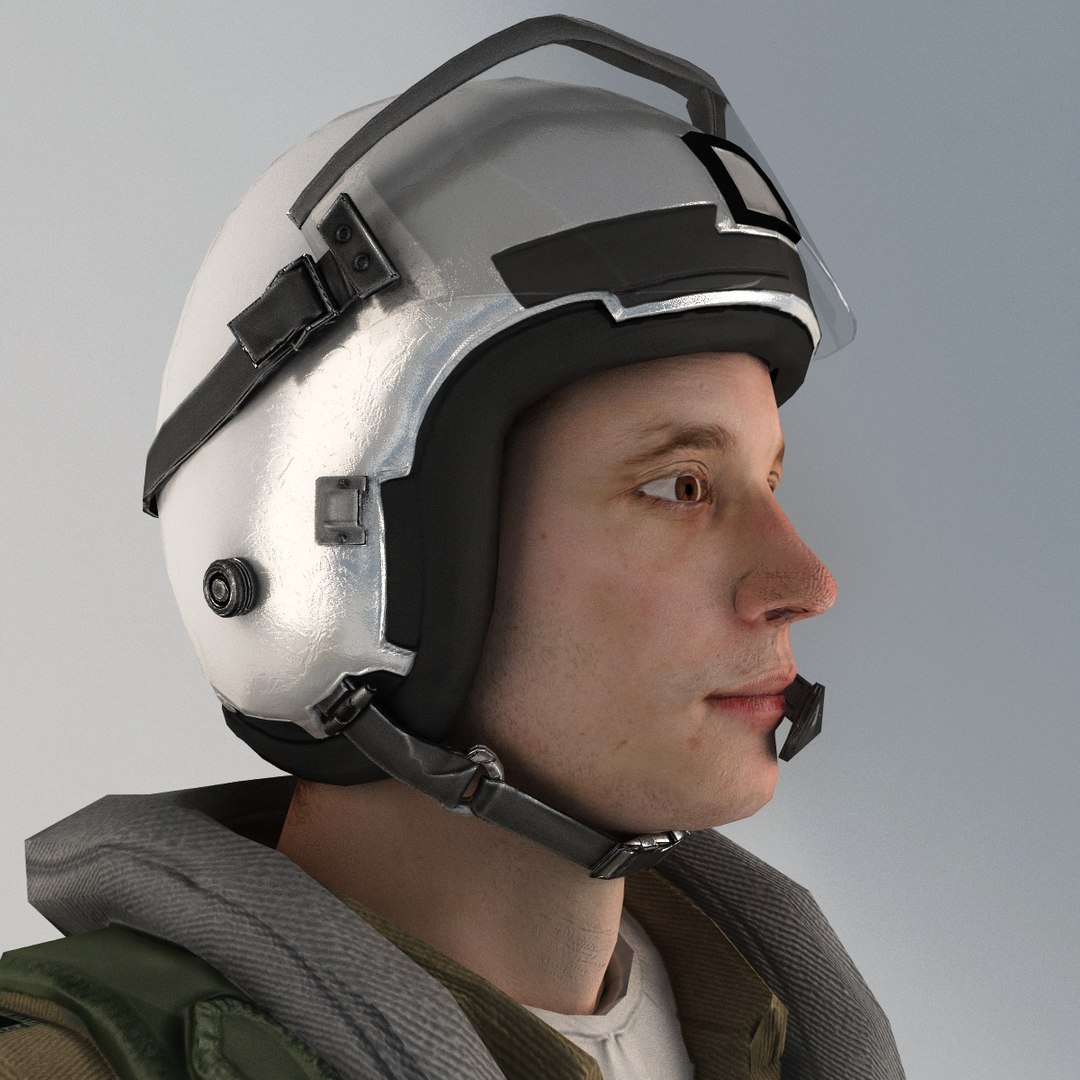 Military Pilot V2 Static 3d Model